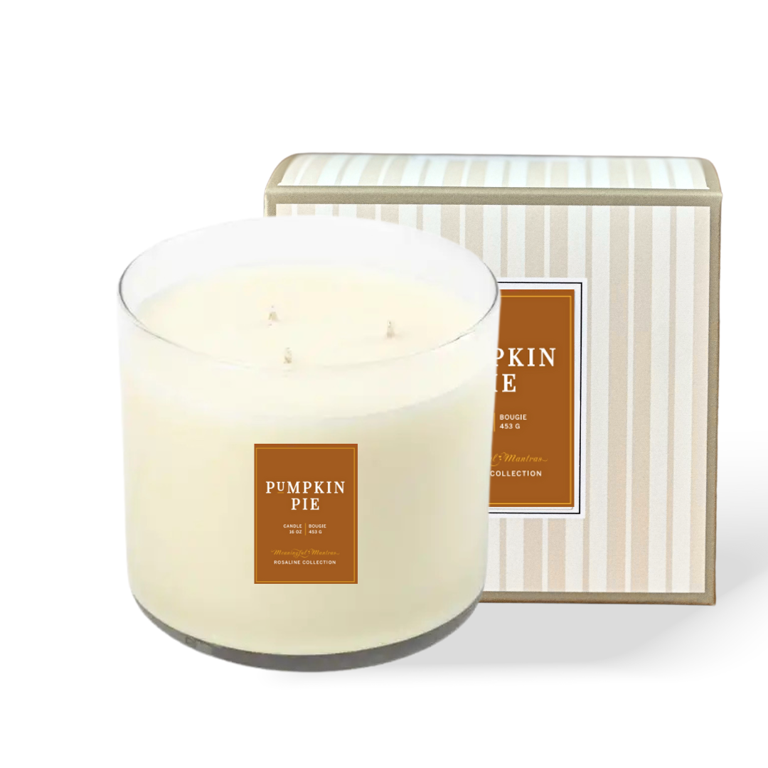 3-Wick Pumpkin Pie 16oz Natural Candle | Meaningful Mantras