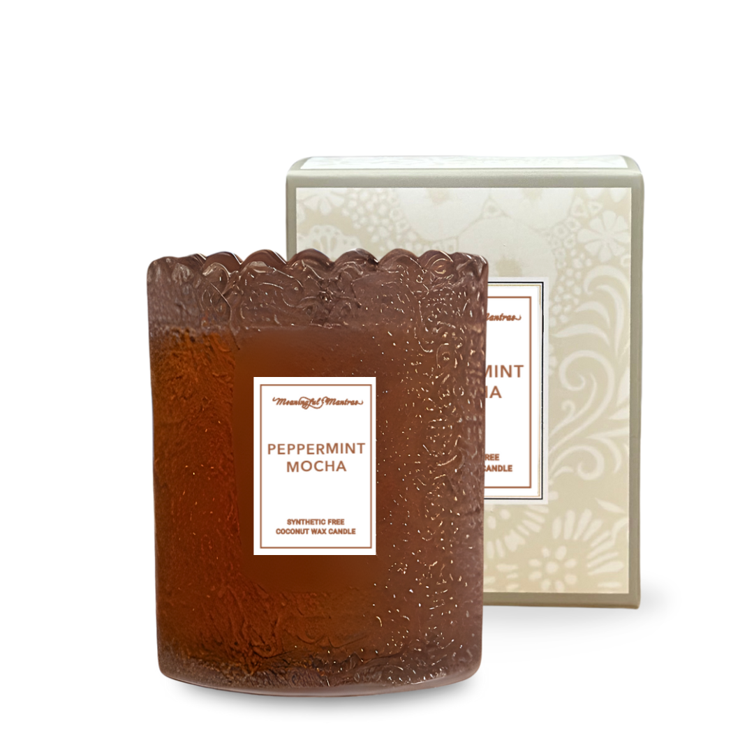 Peppermint Mocha Candle – Holiday Aroma | Meaningful Mantras