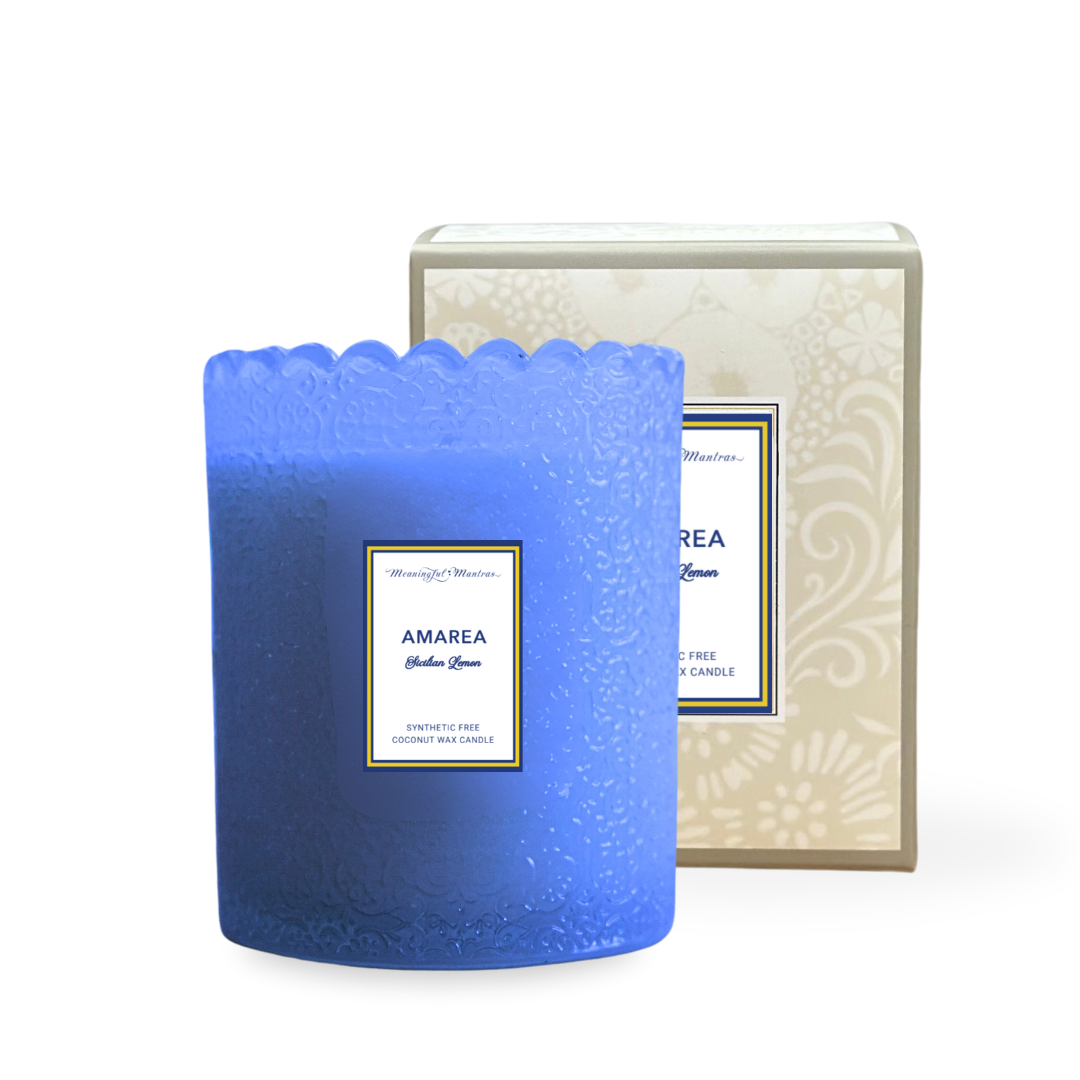 Amarea Sicilian Lemon 8oz Natural Candle | Meaningful Mantras