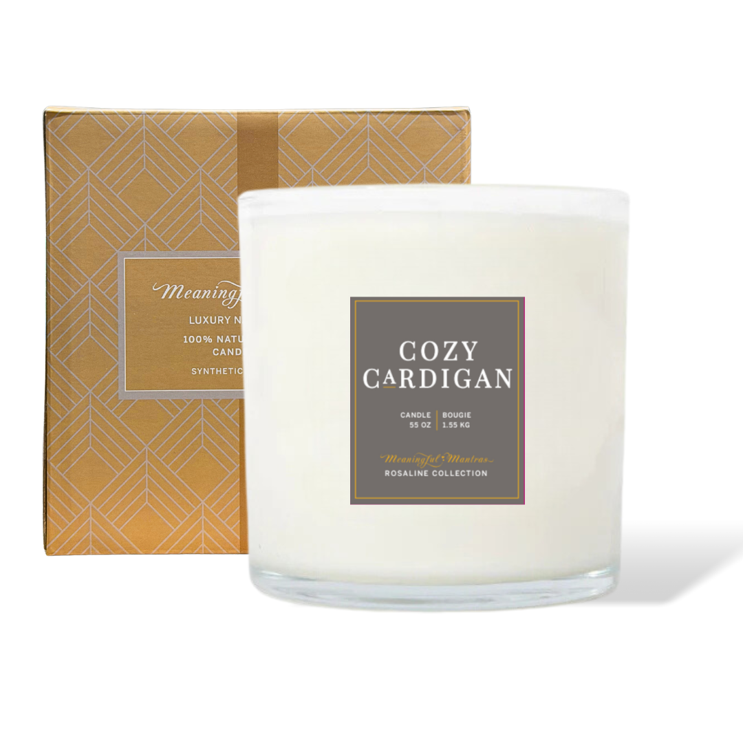 Cozy Cardigan 55oz Natural Candle | Meaningful Mantras
