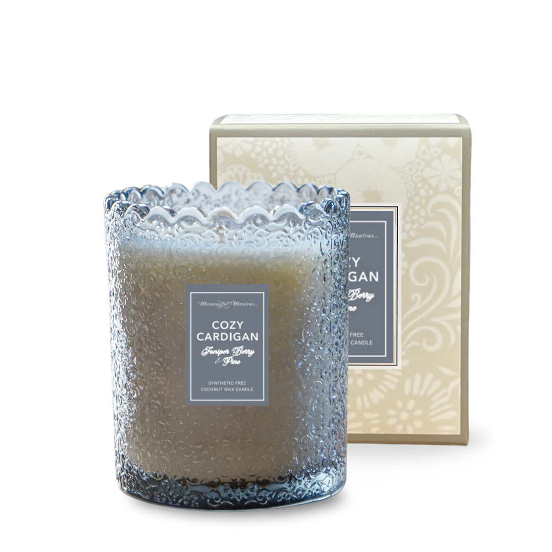 Cozy Cardigan 8oz Natural Candle | Meaningful Mantras