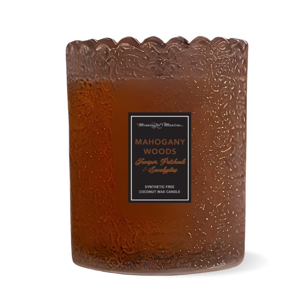 Mahogany Woods Natural Candle 8oz Kaia Collection – Meaningful Mantras