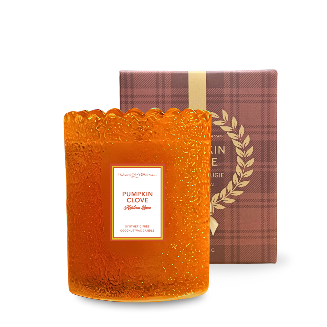 Pumpkin Clove 8oz Natural Candle | Meaningful Mantras